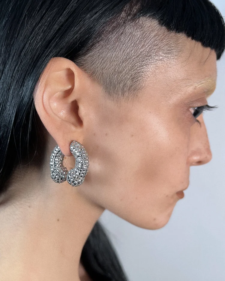 Prince Albert Earring Platinum — KISKA LAB
