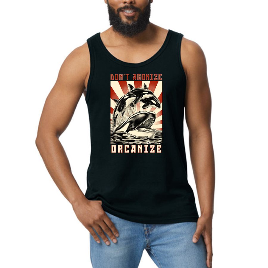 "Don't Agonize, Orcanize" Orca T-Shirt — Thornwolf Creative Services