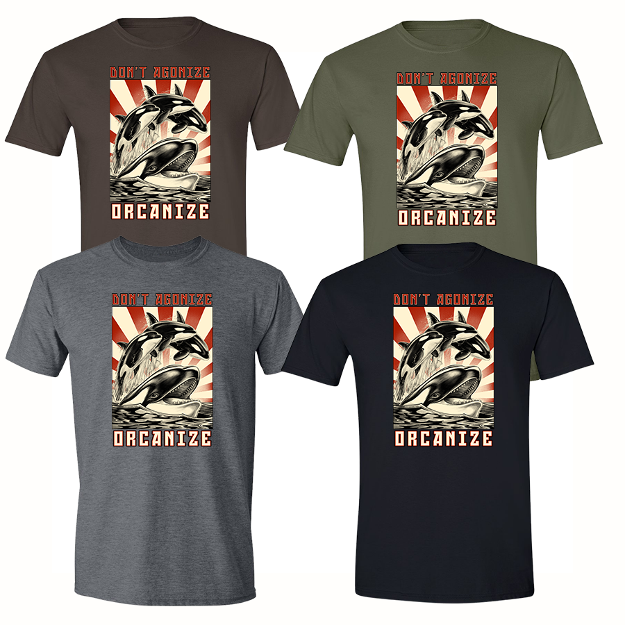 "Don't Agonize, Orcanize" Orca Zip-Up Hooded Sweatshirt — Thornwolf ...