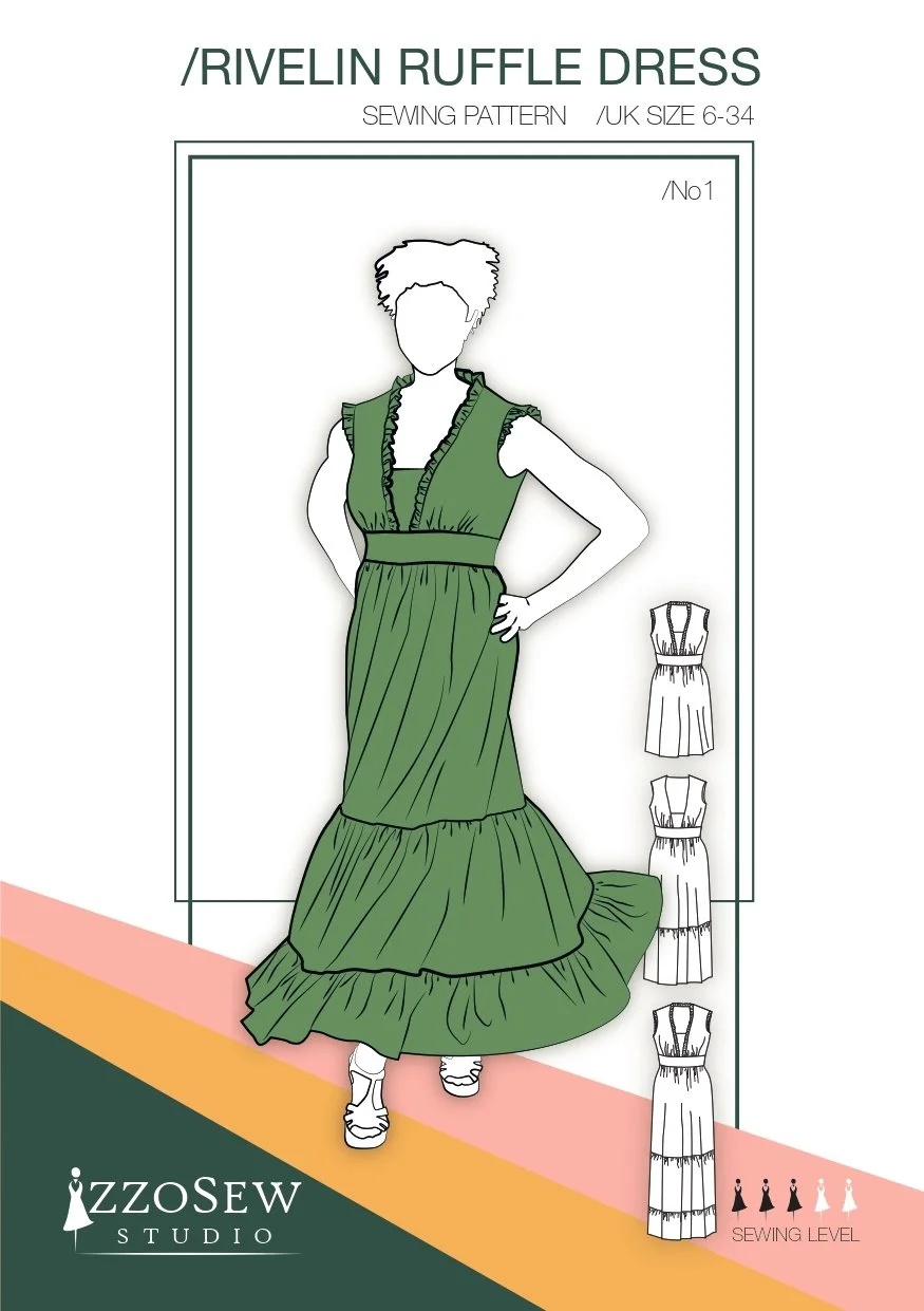 Rivelin Ruffle Dress Sewing Pattern — IzzoSew Studio