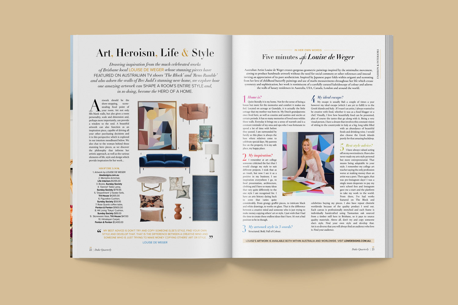 Duke Quarterly online magazine design — Paper & Desk: Brisbane Graphic ...