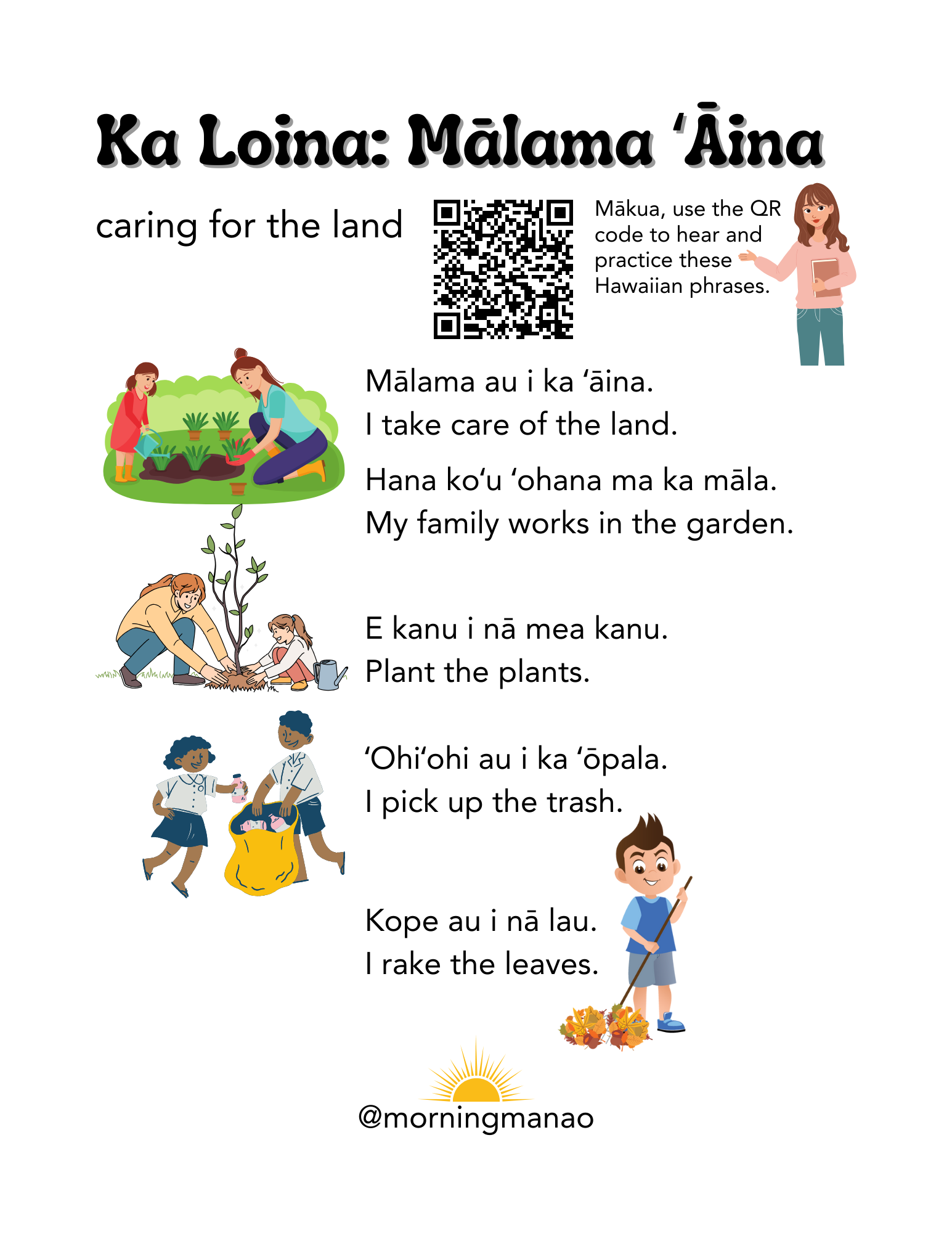 Papa Kupu Beginner Hawaiian Language 1 — Morning Manaʻo by Luana Kawaʻa