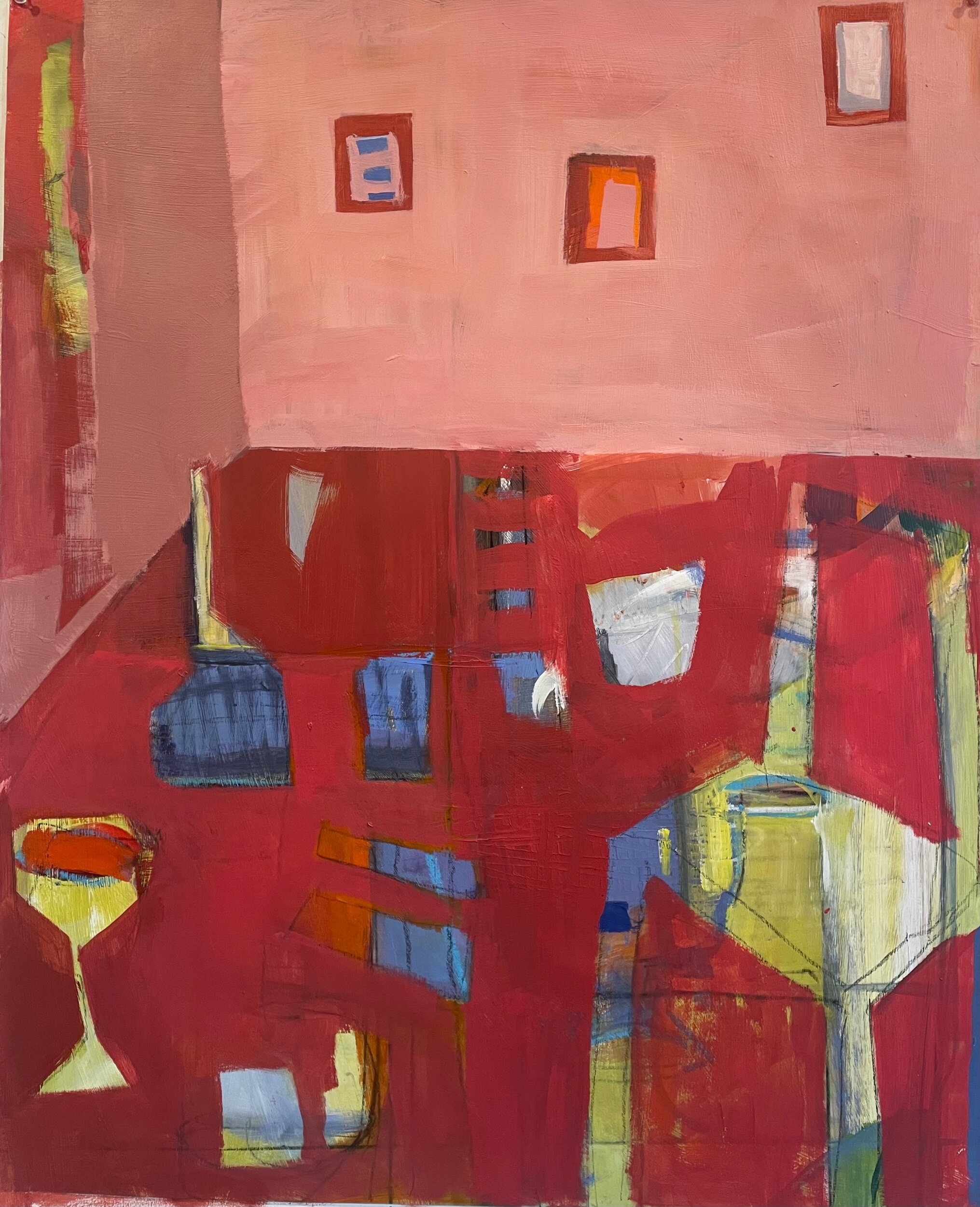 Large abstract contemporary art on canvas, wood and paper — Jodi ...