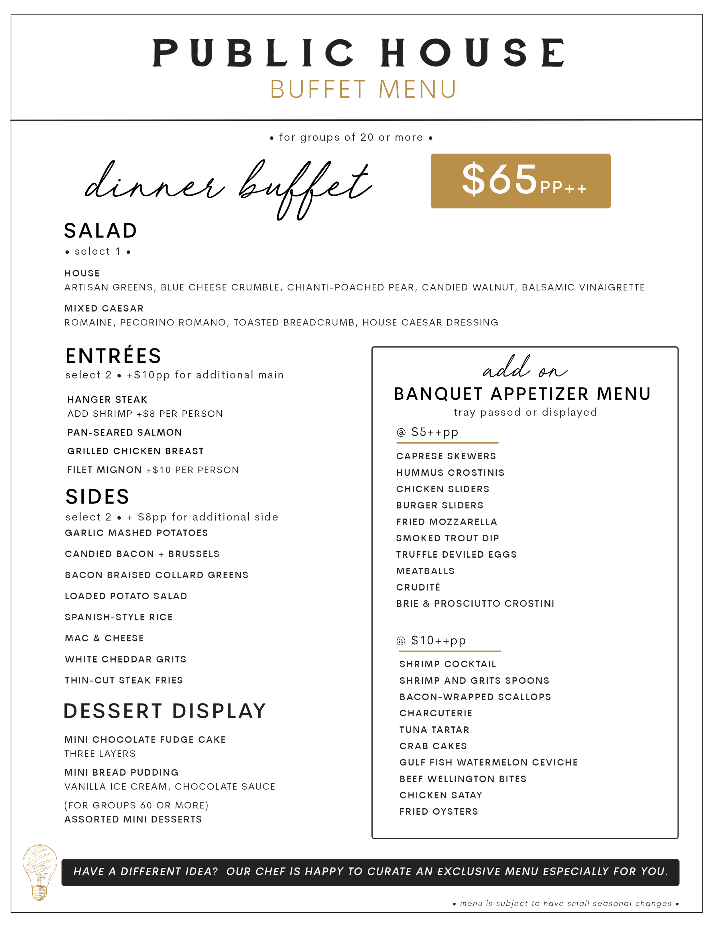 Buffet Options — Coal Town Public House