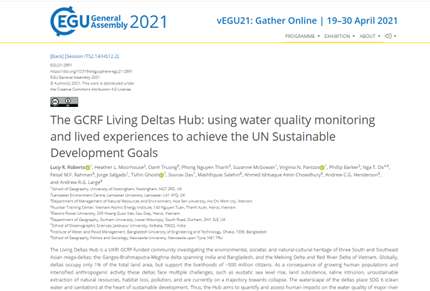 The GCRF Living Deltas Hub: using water quality monitoring and lived ...