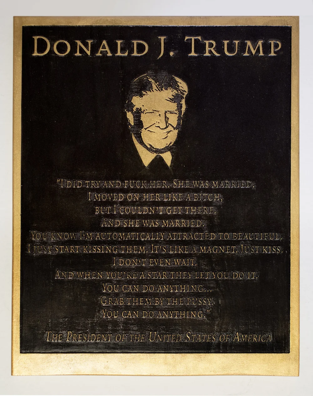 TRUMP PLAQUES 2018 — MARILYN MINTER