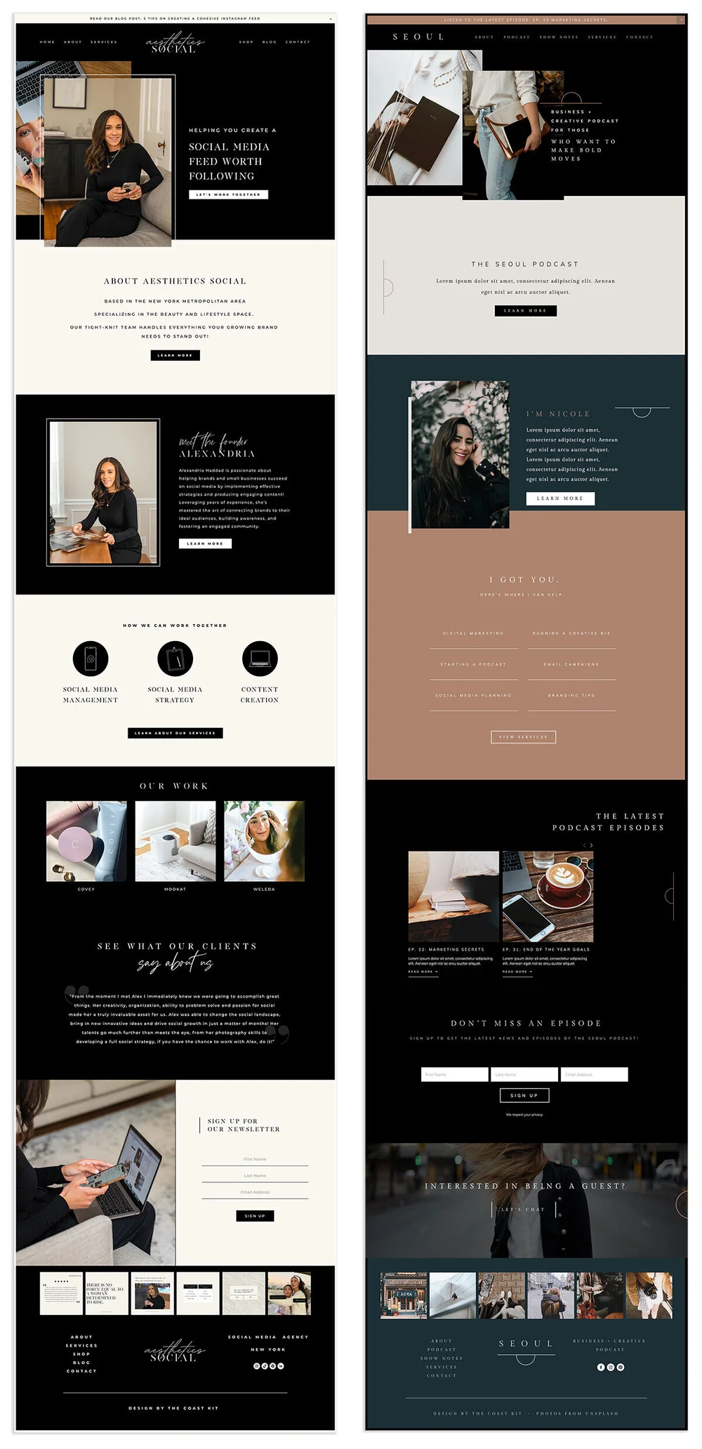 Bold, Neutral and Minimalistic Website Design for Aesthetics Social ...