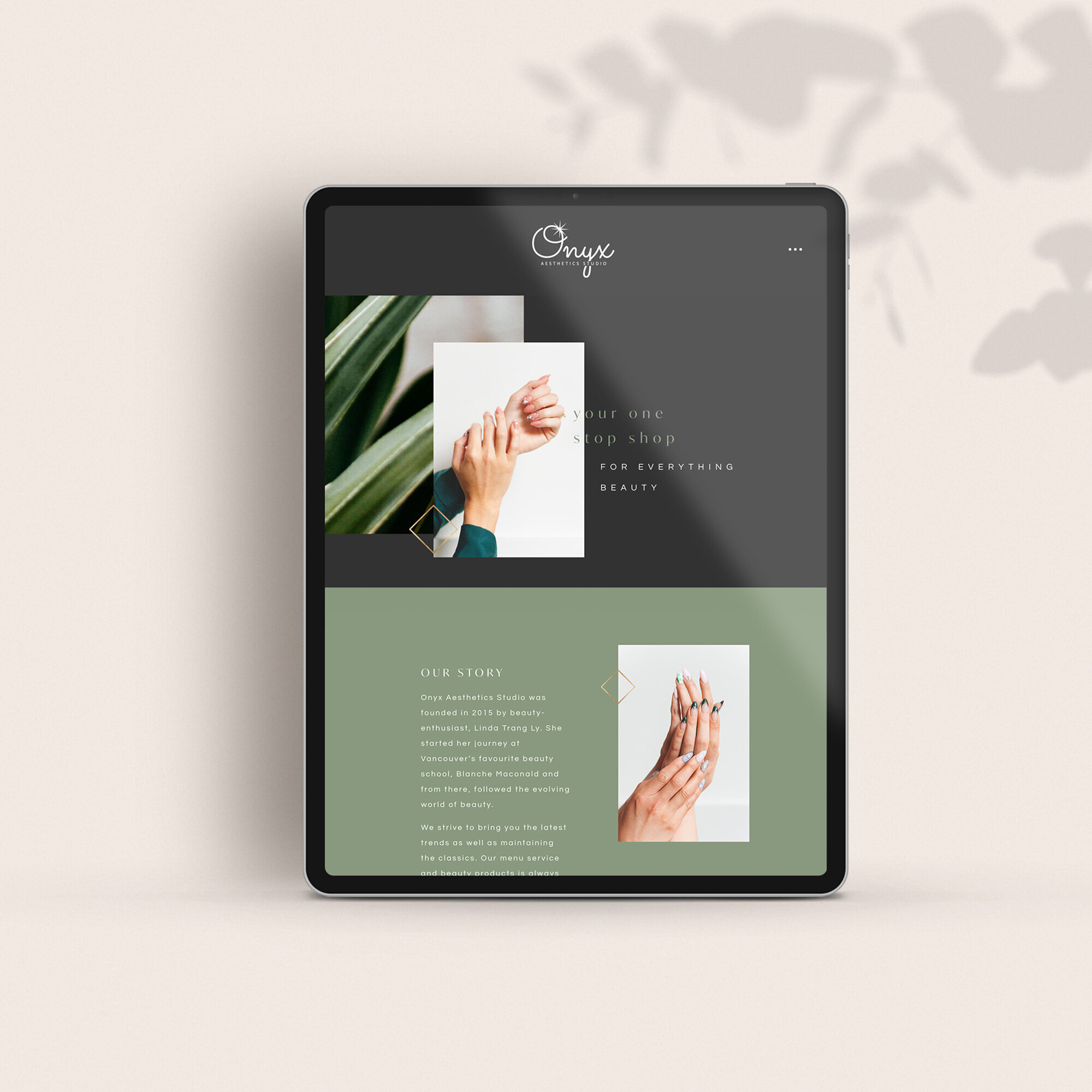 Bold and Tropical Website Design for Onyx Aesthetics Studio - Beauty ...