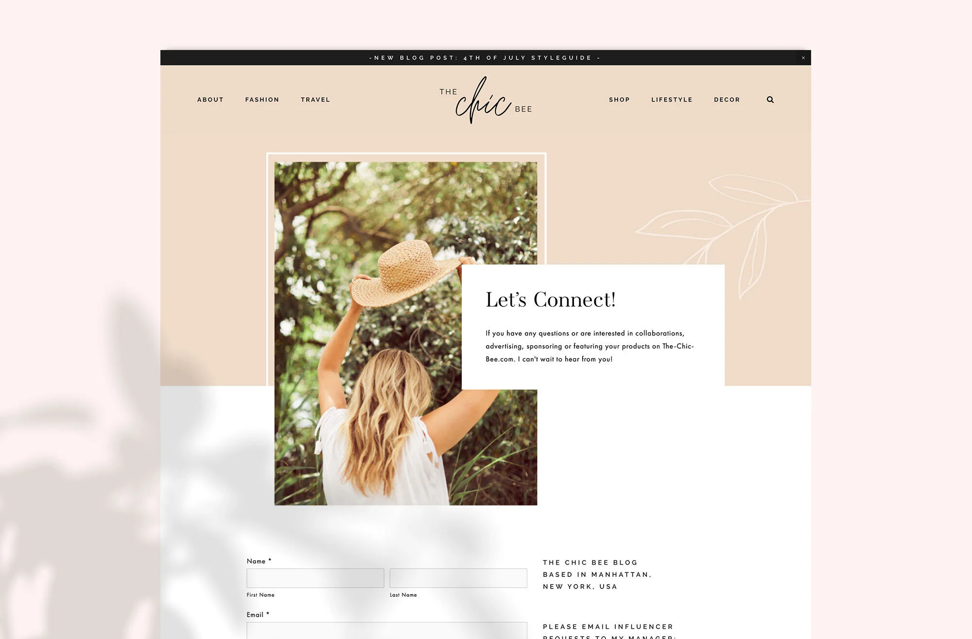 Feminine, Bold + Fashion-Forward Website Design for The Chic Bee ...