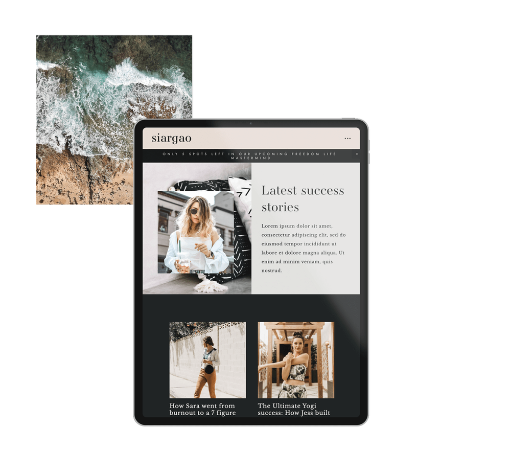 Siargao Squarespace Website Template — The Coast Kit