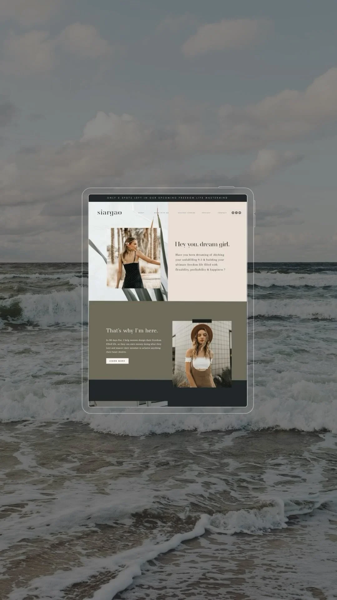Modern, Editorial Squarespace Website Design for Social Media ...