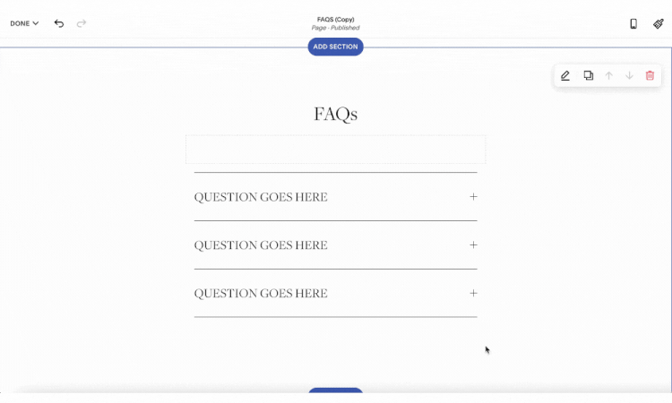 How to Add a FAQ Dropdown Accordion to your Squarespace Website — The Coast Kit