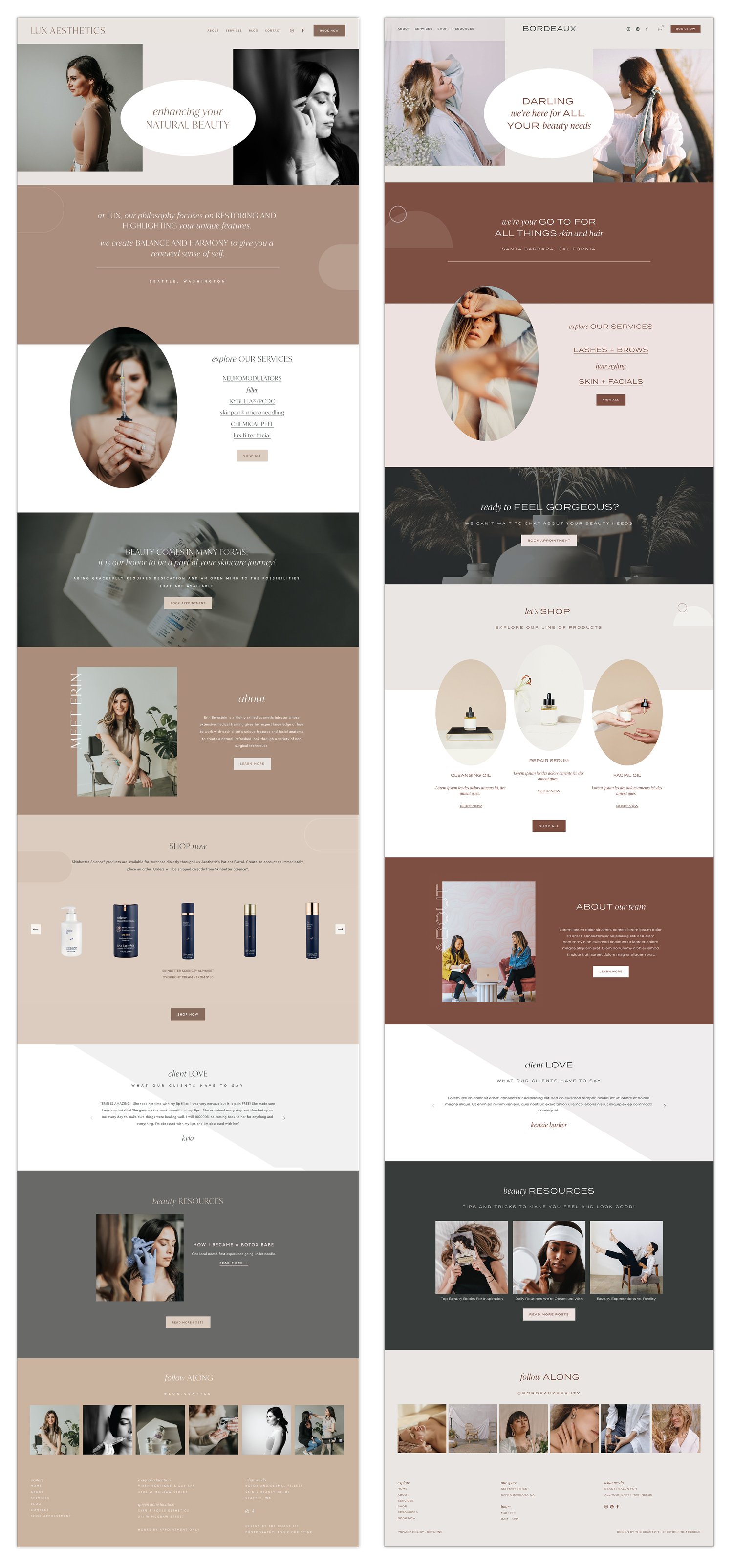 Warm, Elegant and Feminine Website Design for Seattle-Based Beauty ...