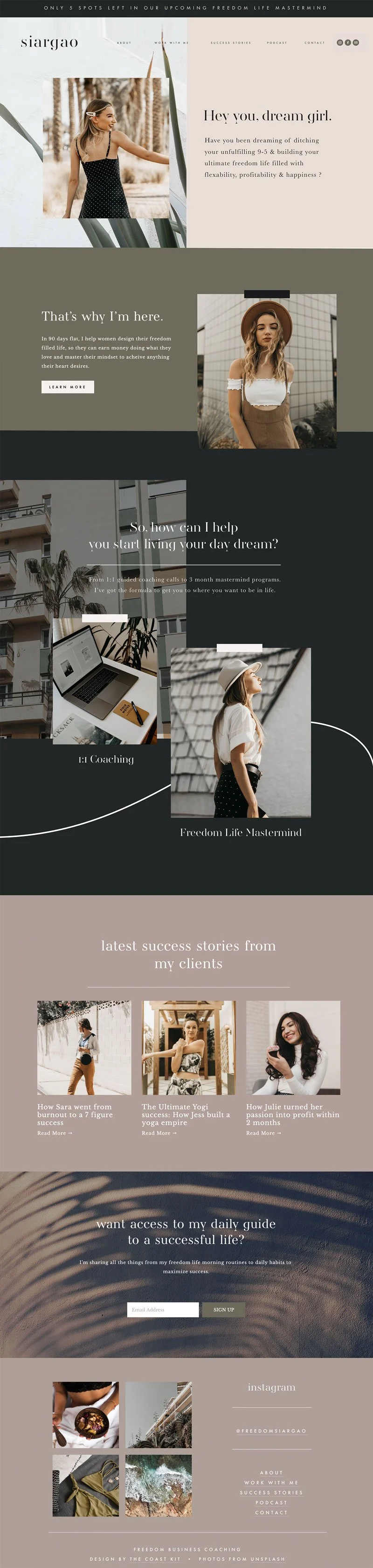 Siargao Squarespace Website Template — The Coast Kit