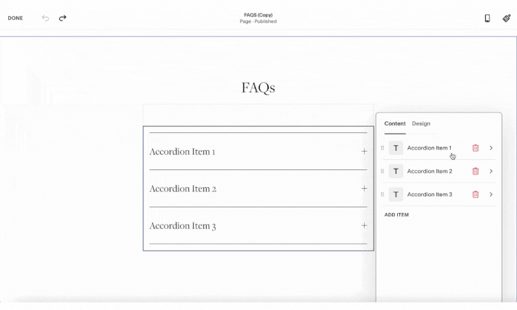 How to Add a FAQ Dropdown Accordion to your Squarespace Website — The ...