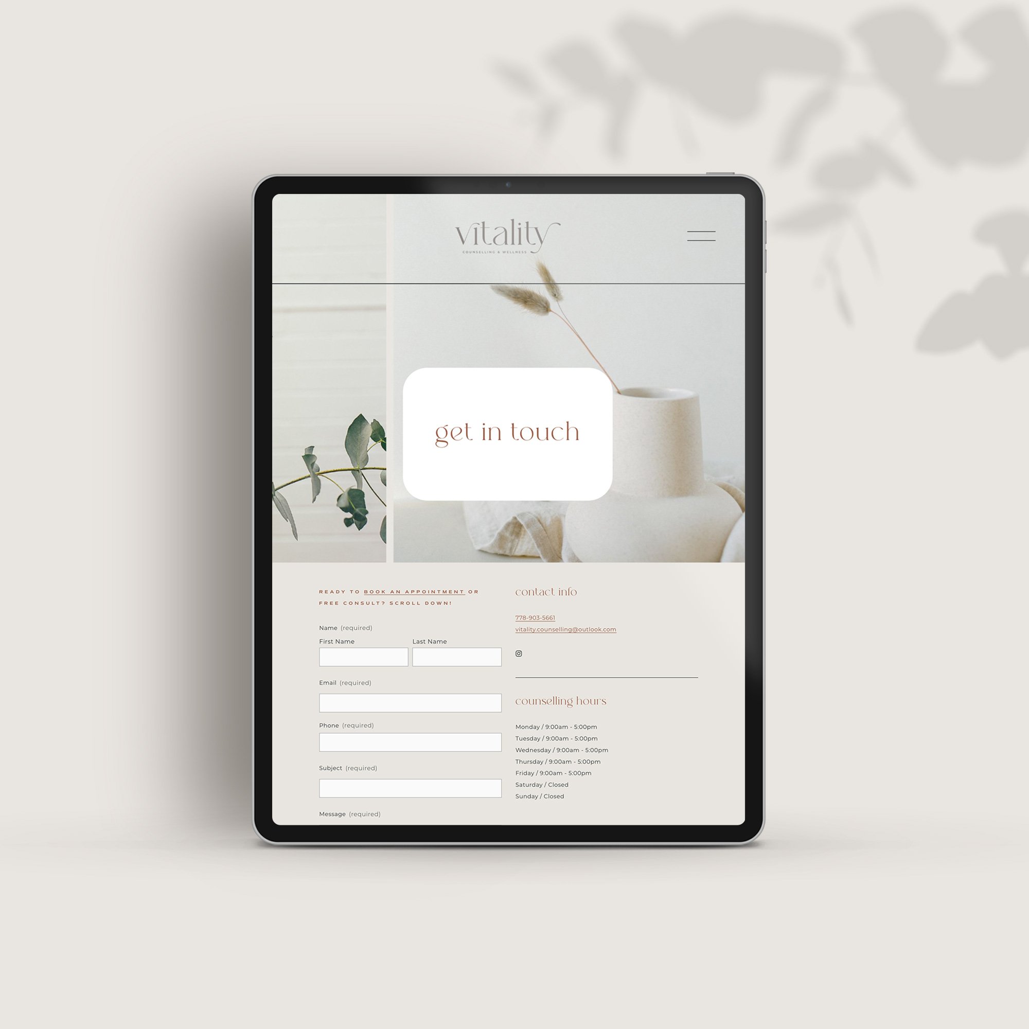 Warm, Neutral and Modern Brand, Logo and Website for Vitality ...