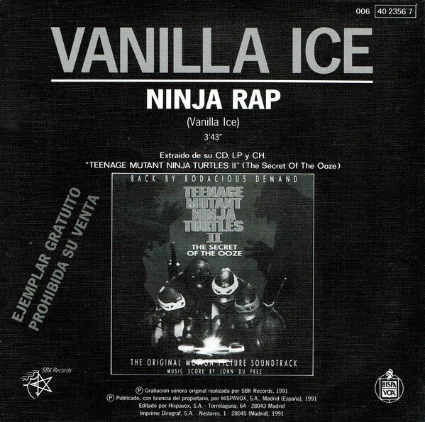 Ninja Rap (Spanish Single) — VanillaIce.com – The Only Official Source