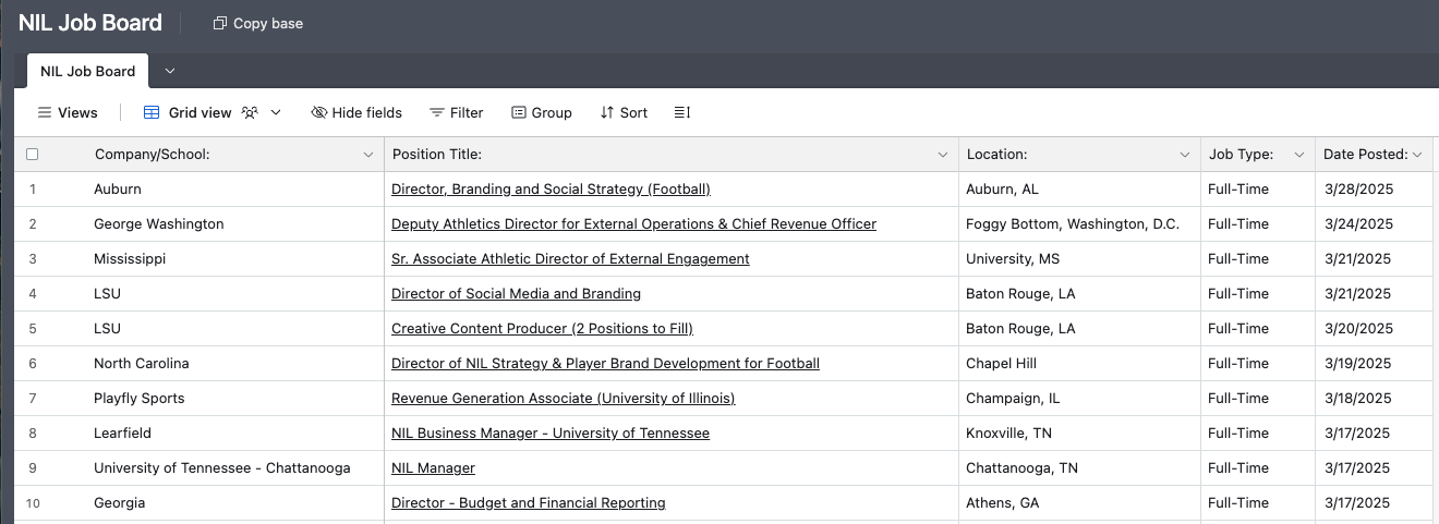 NIL Jobs | Career Opportunities in College Sports & NIL