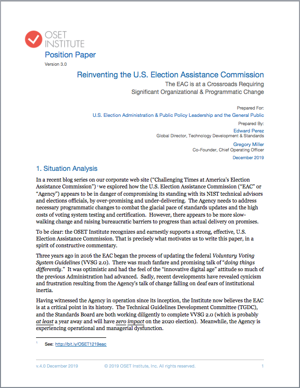 Position Paper: Reinventing the U.S. Election Assistance Commission ...