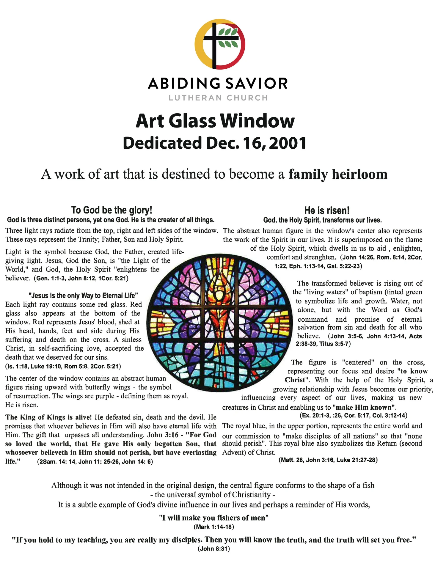 Art Glass Window — Abiding Savior Lutheran Church