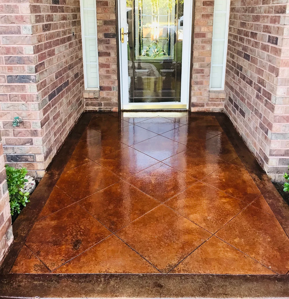 Red Acid Stained Concrete Floors