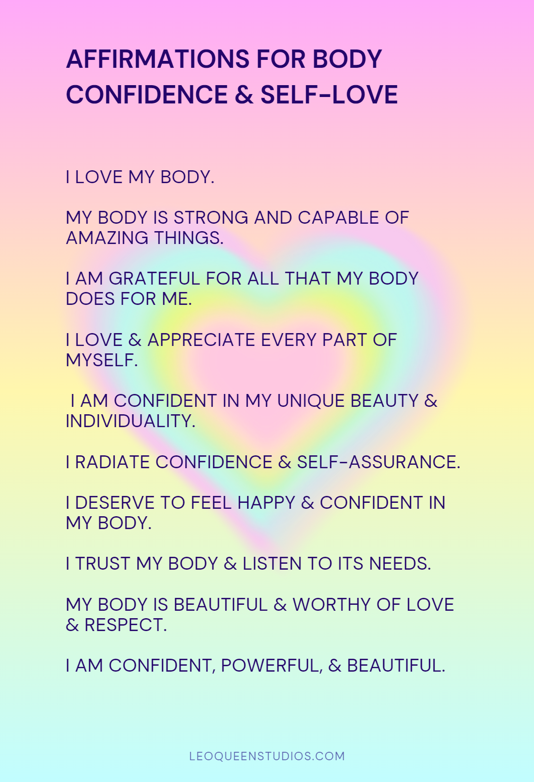 10 Affirmations for Self-Love and Body Confidence — Leo Queen Studios