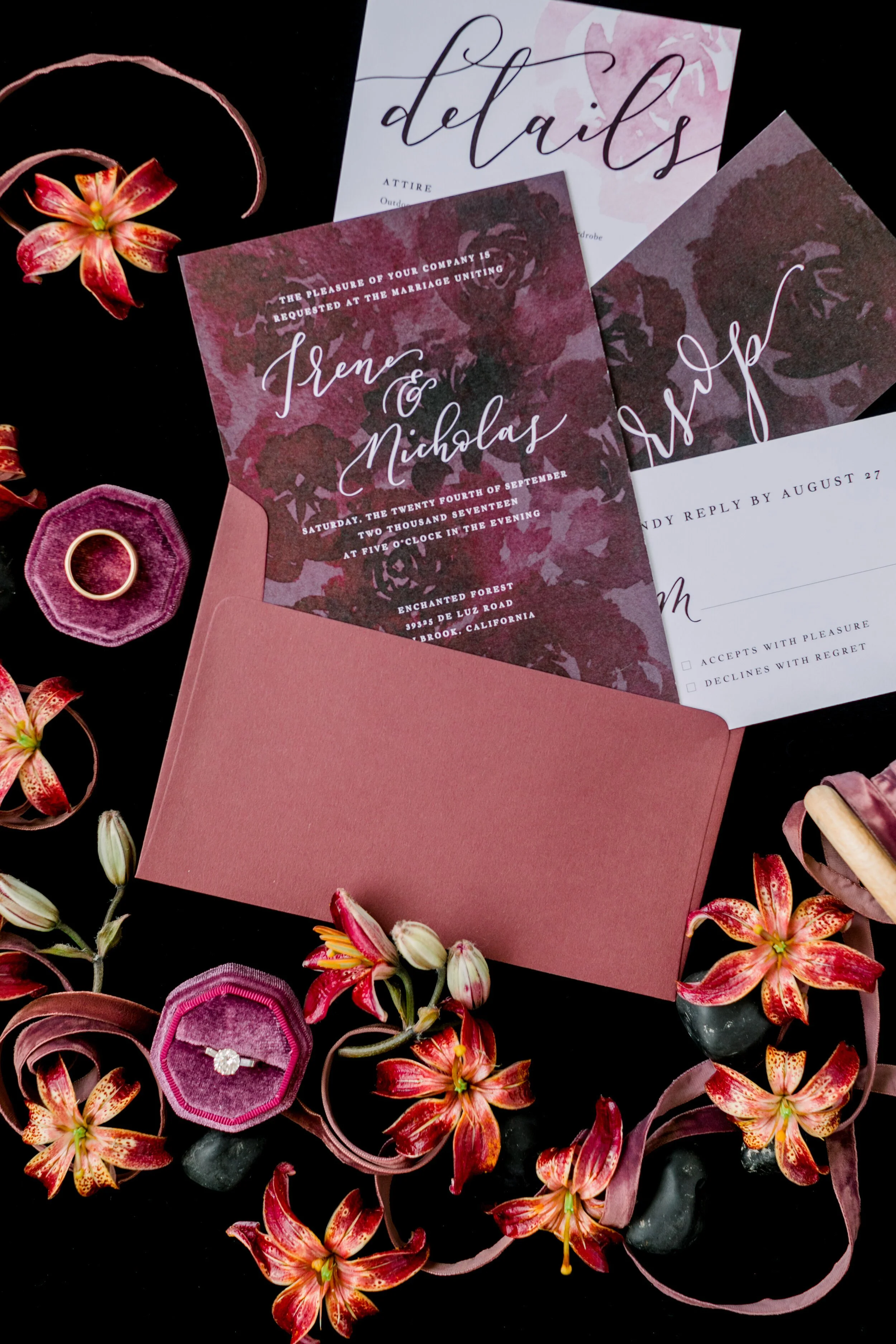 Fine Art Wedding Invitations — Rosewater Floral Design | Los Angeles ...