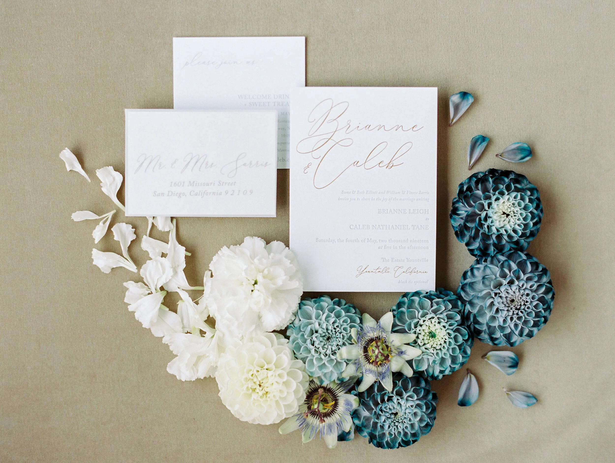 Fine Art Wedding Invitations — Rosewater Floral Design | Los Angeles ...