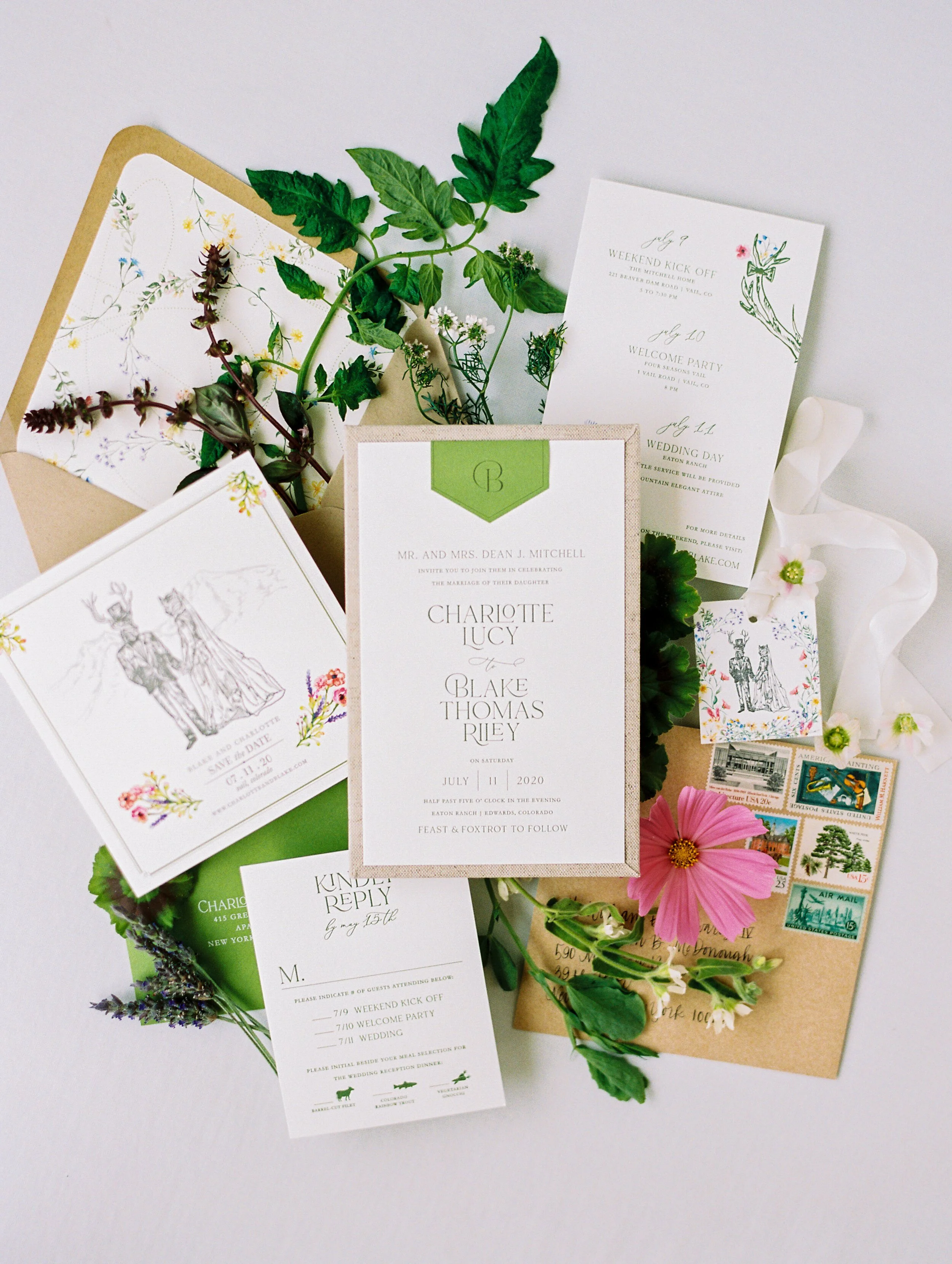 Fine Art Wedding Invitations — Rosewater Floral Design | Los Angeles ...