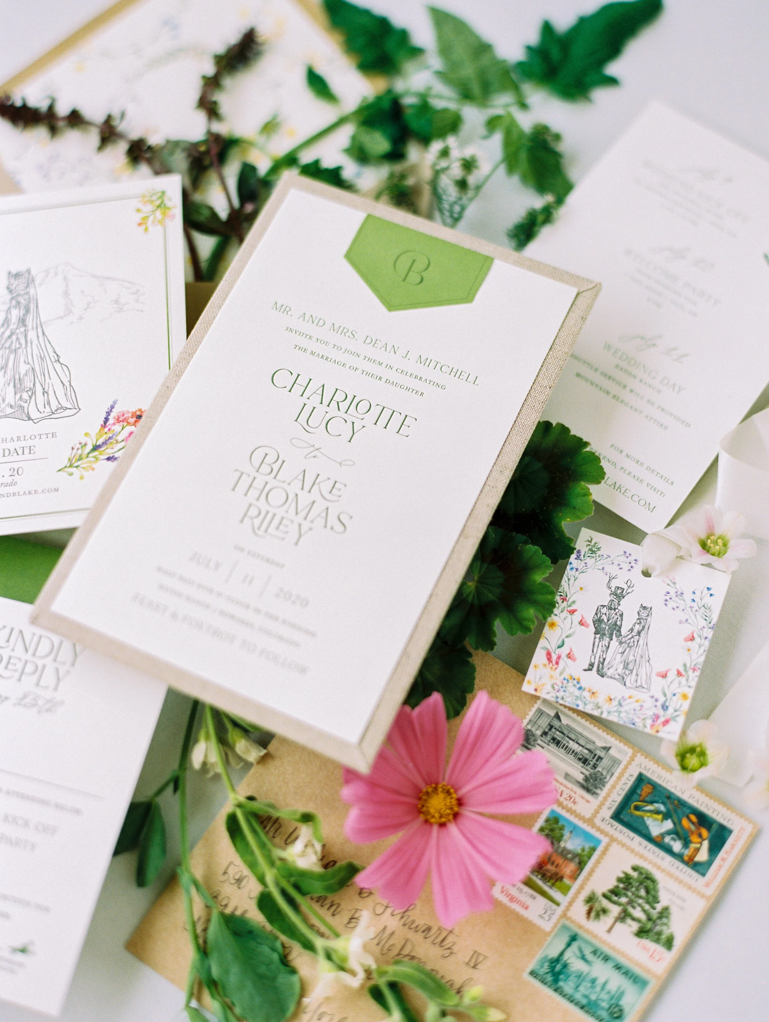 Fine Art Wedding Invitations — Rosewater Floral Design | Los Angeles ...