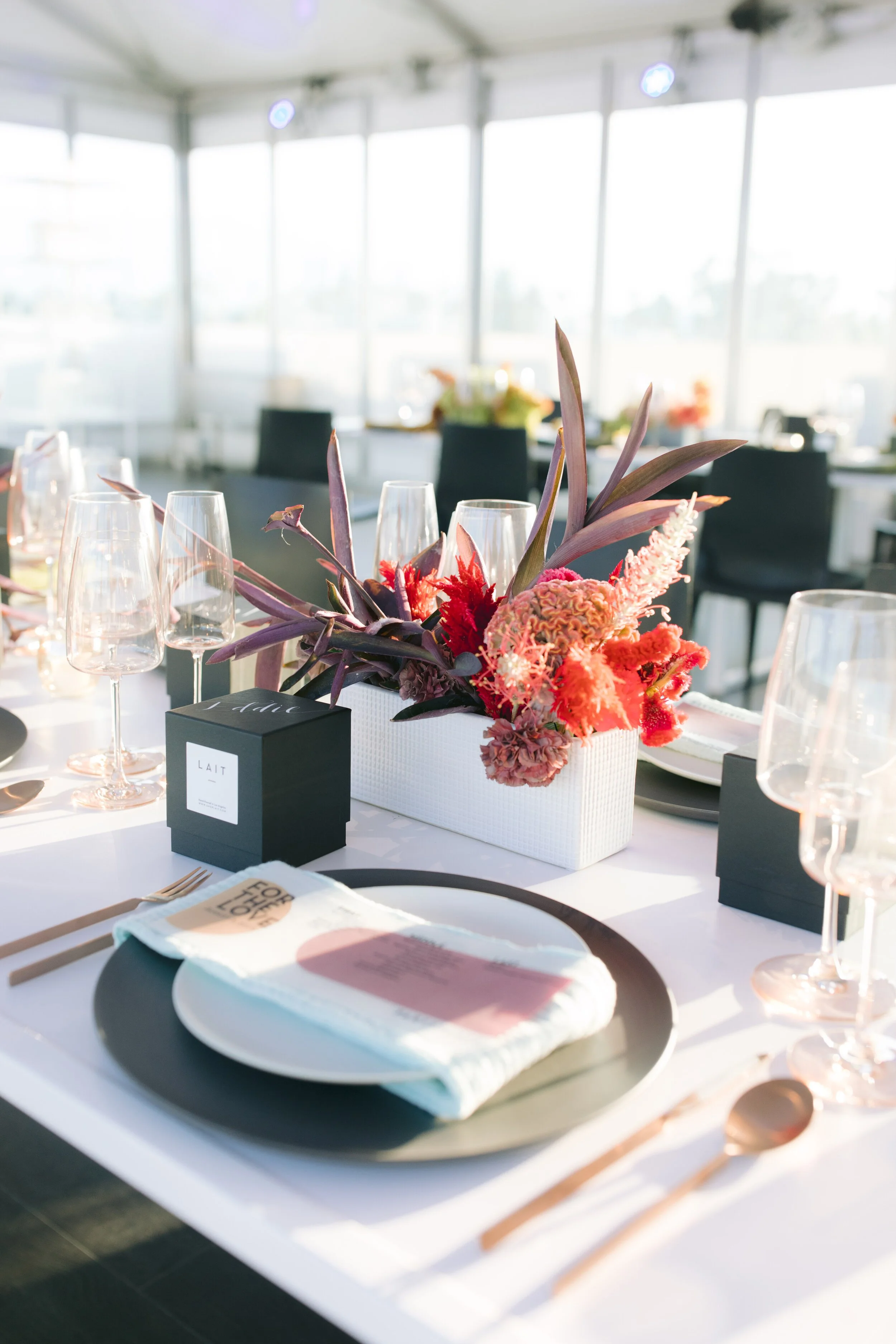 Modern Colorful PartySlate Dinner Party at Kimpton La Peer Hotel ...