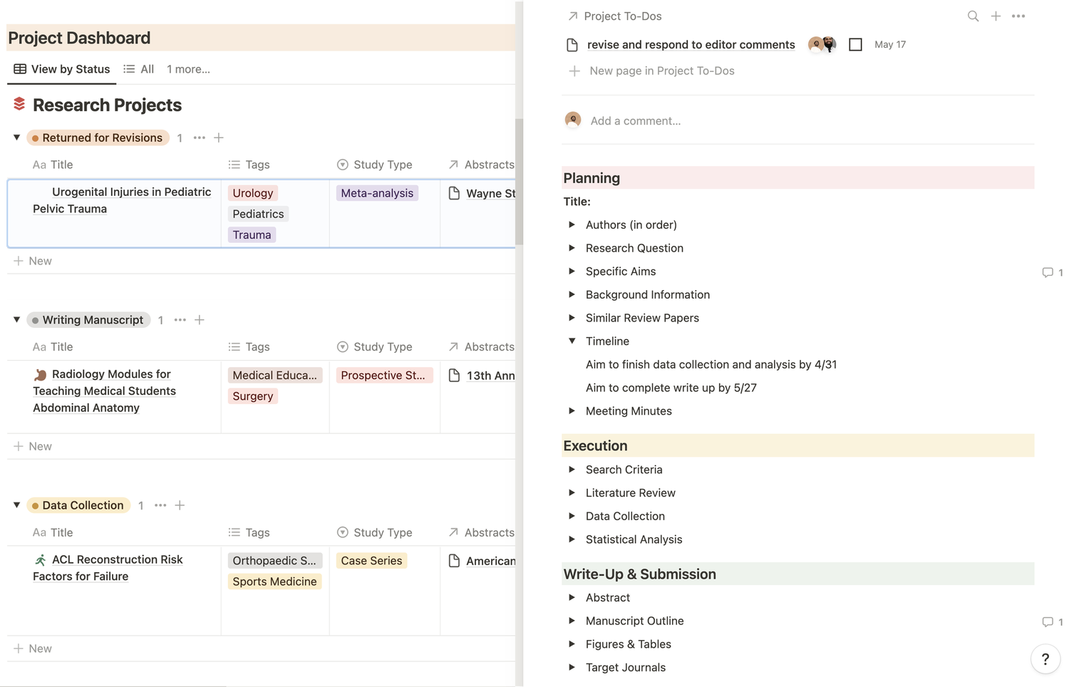Medical Research Project Accelerator Notion Template — FALCONNOTES