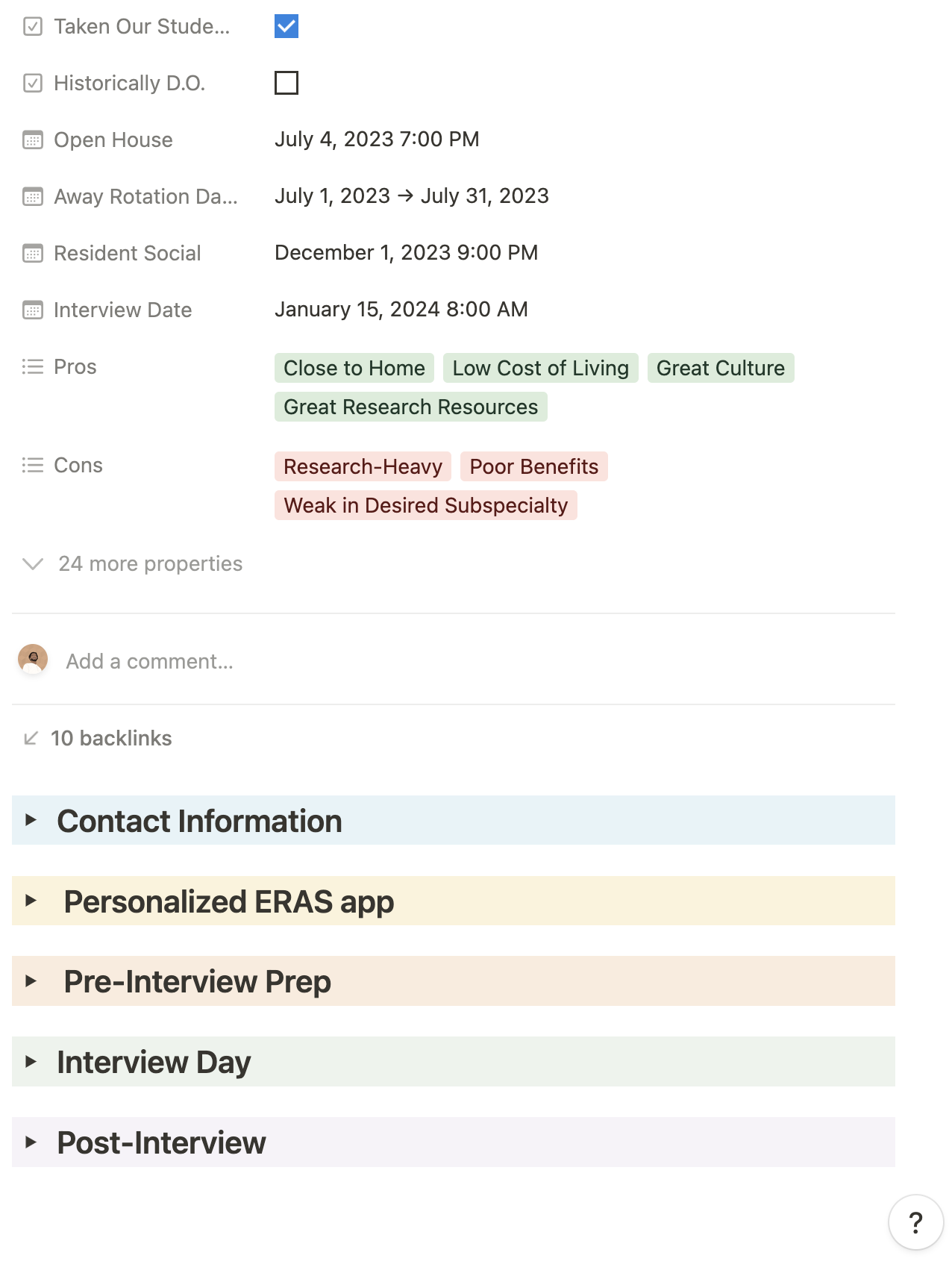 Central Personalized Residency Application Database — FALCONNOTES