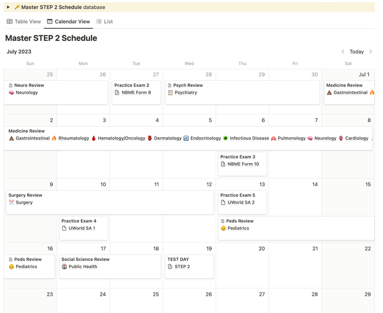 Step 2 Study Tracker Notion Template — FALCONNOTES