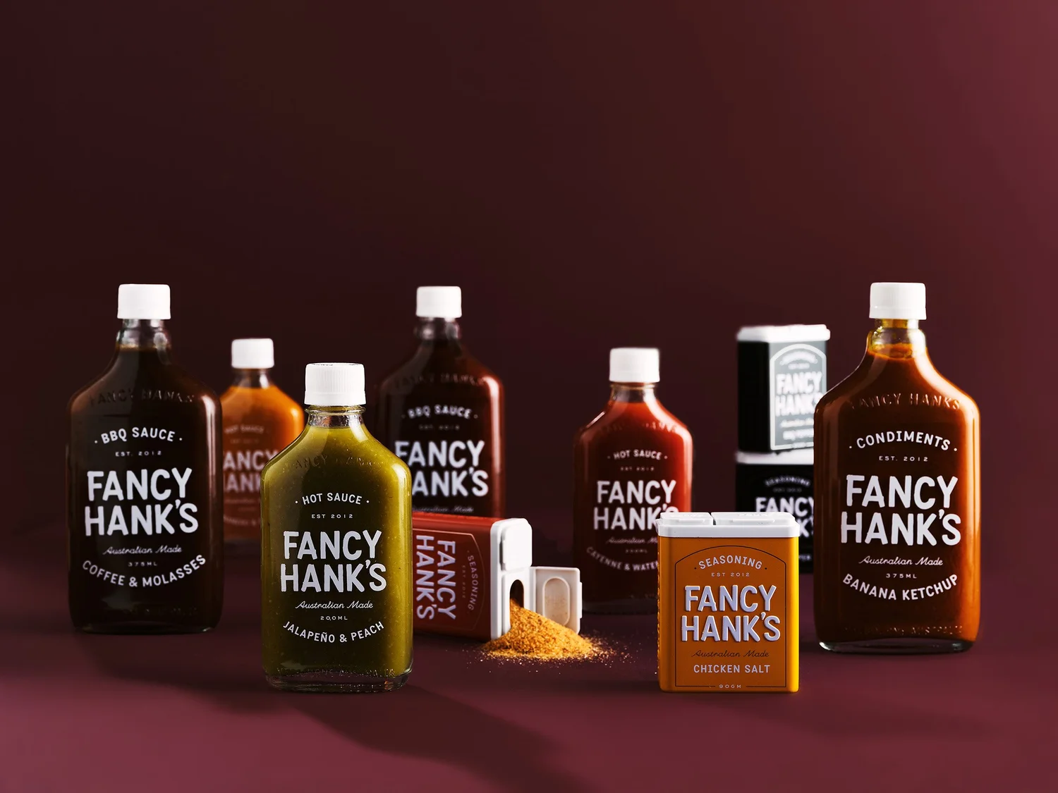 Fancy Hanks Sauce Bottle Range — Contain