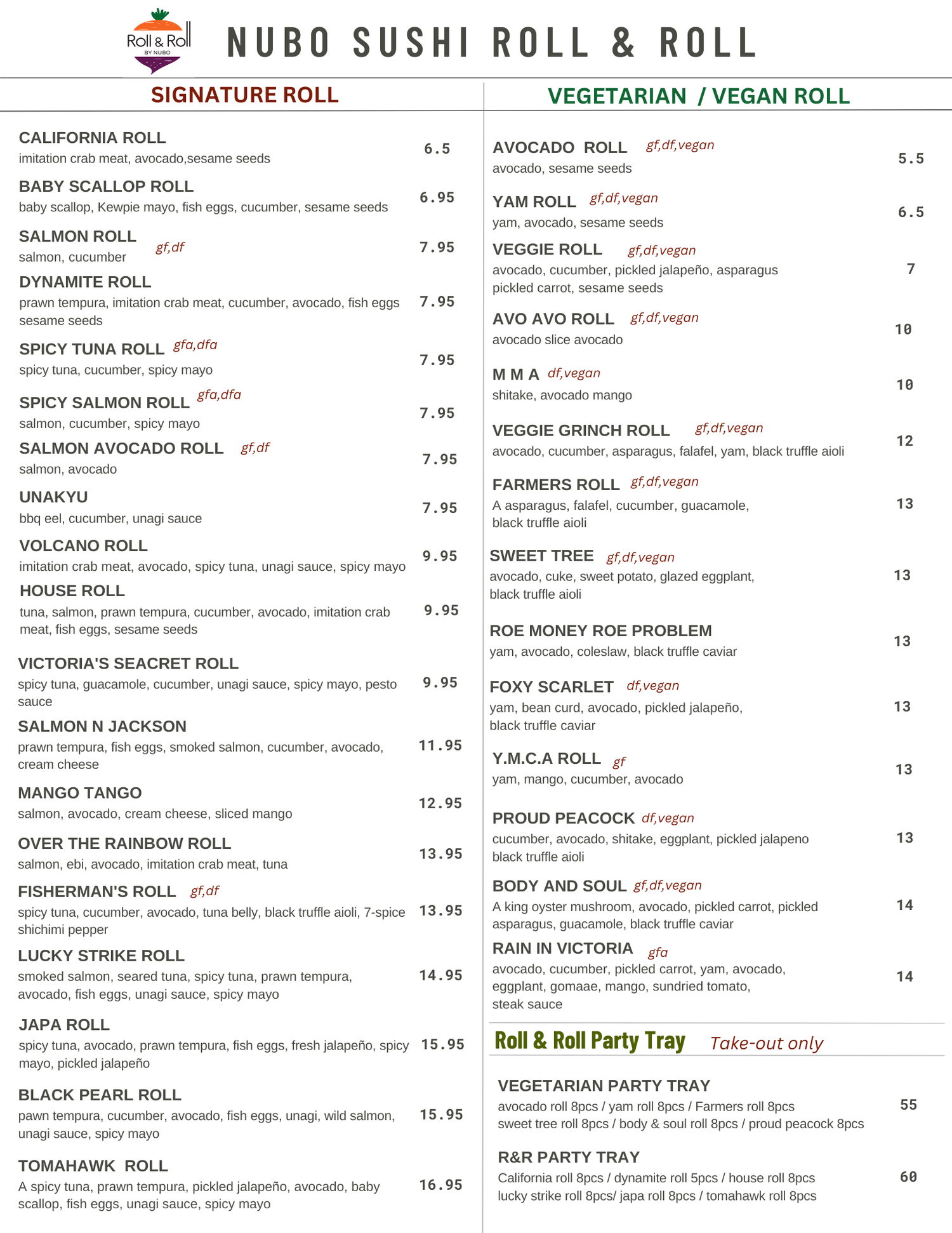 Food — Nubo Roll & Roll