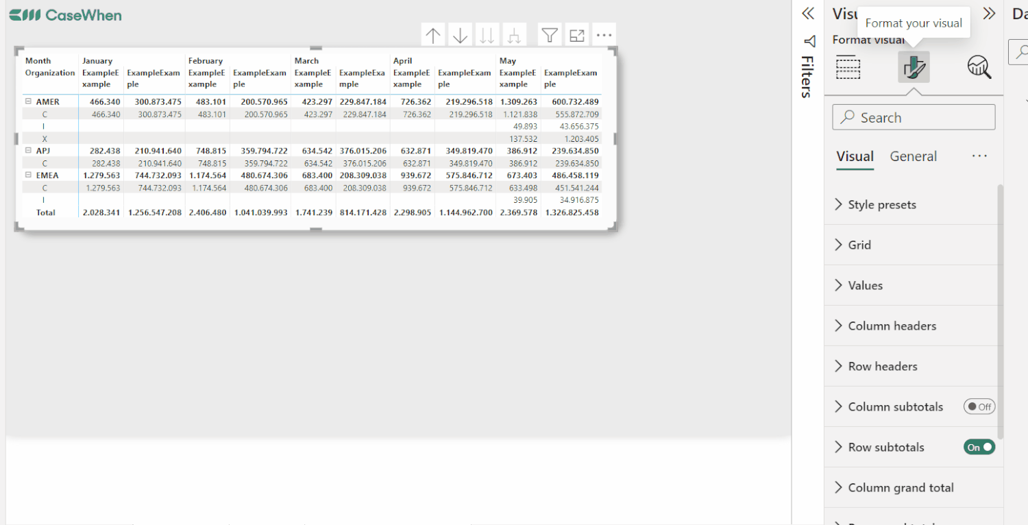 Enhancing Table Display with Fixed Column Widths in Power BI — CaseWhen ...