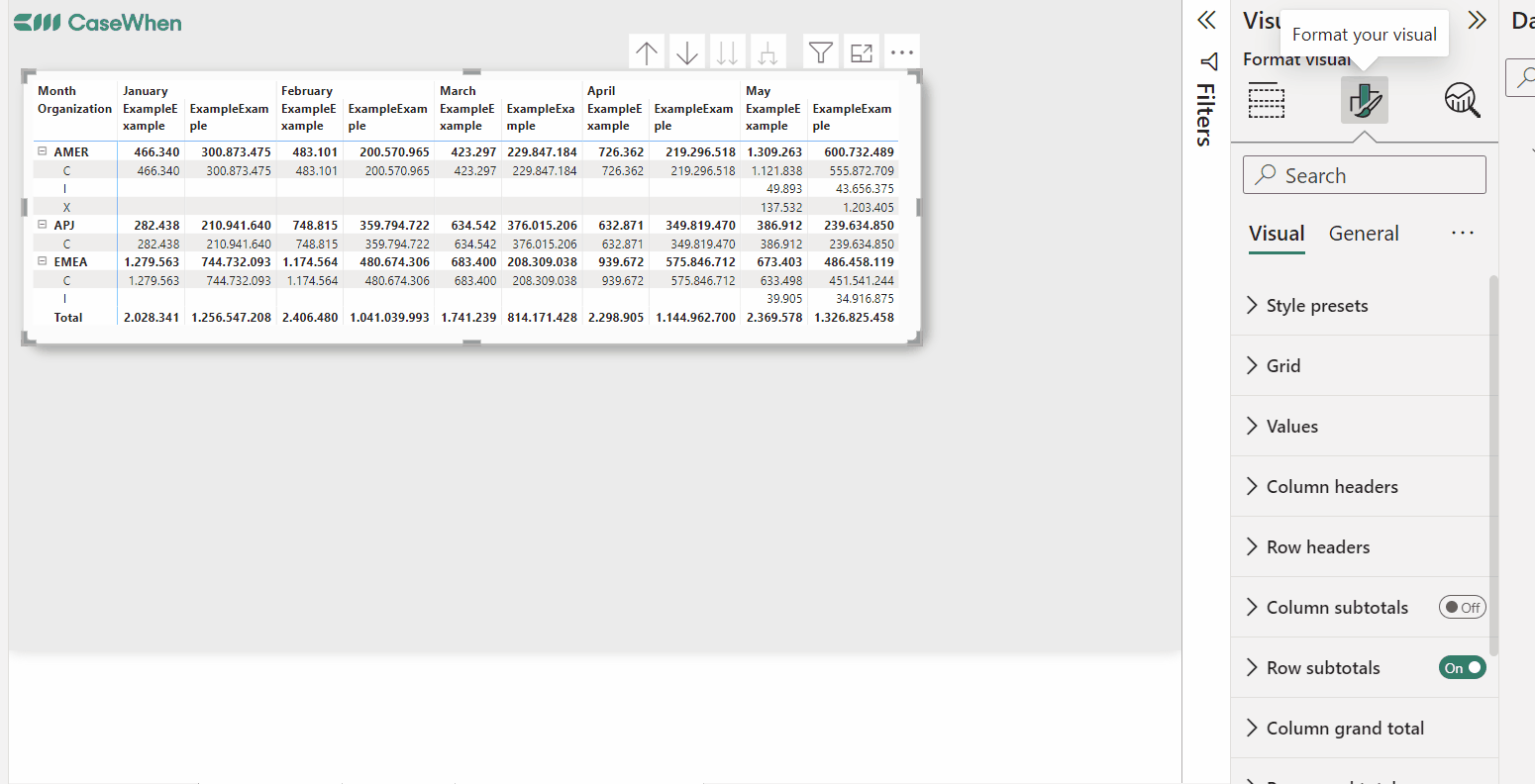 Enhancing Table Display with Fixed Column Widths in Power BI — CaseWhen ...
