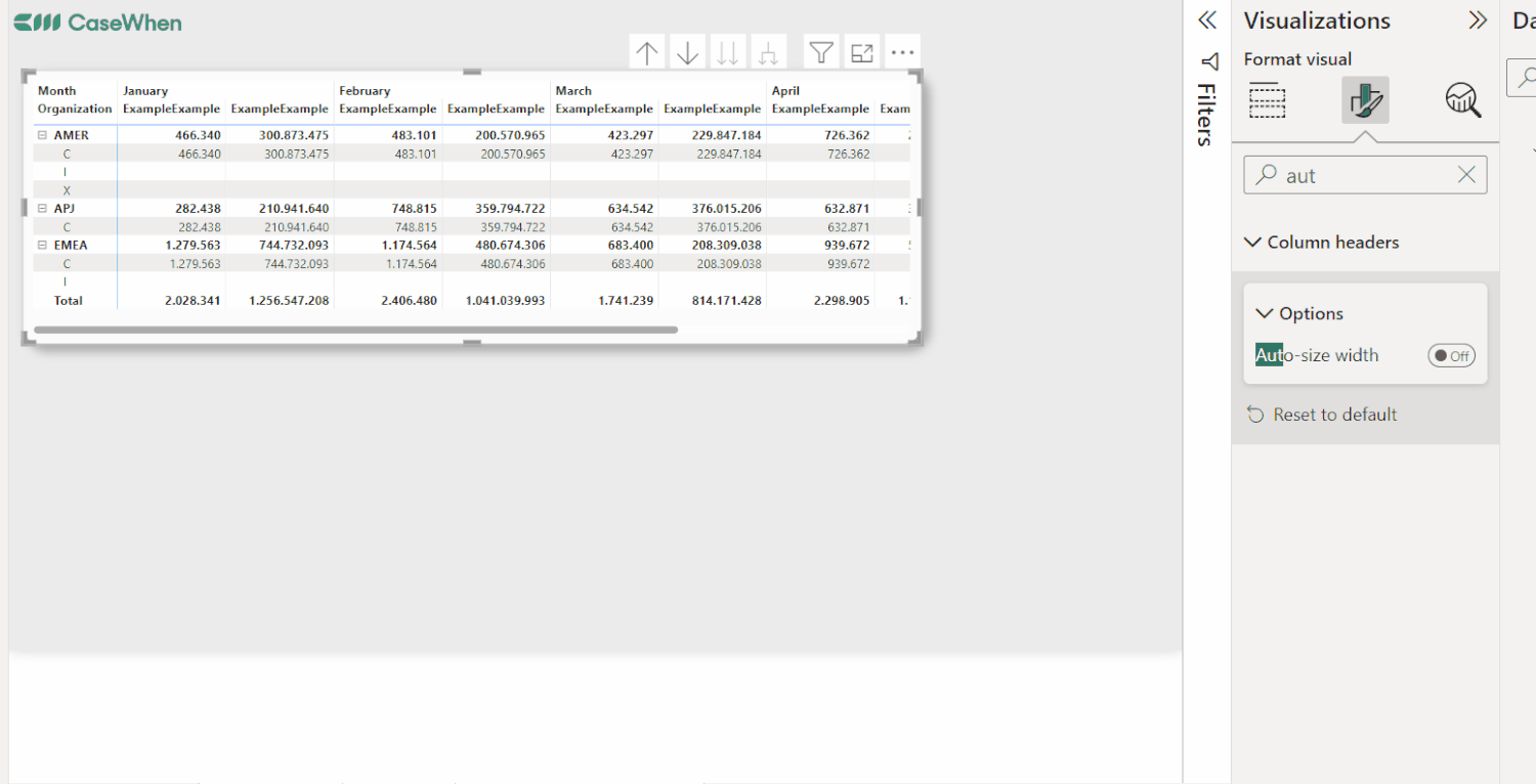 Enhancing Table Display With Fixed Column Widths In Power Bi — Casewhen