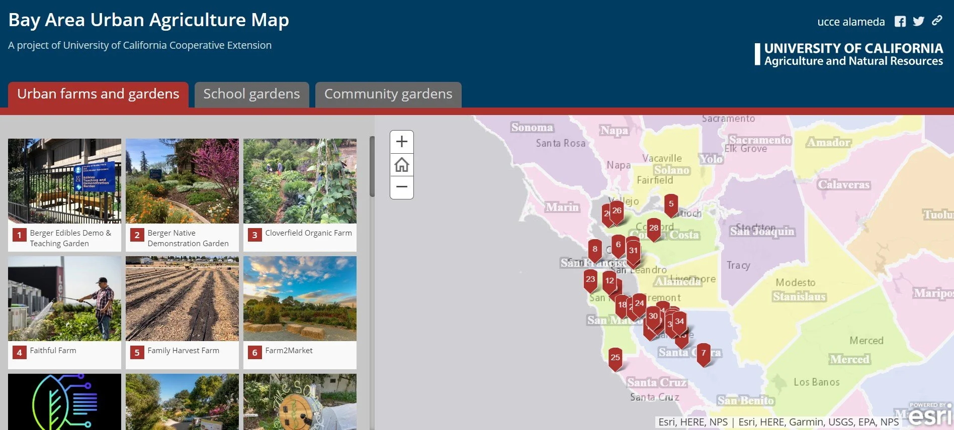 Bay Area Urban Agriculture Map — Central Coast Farms