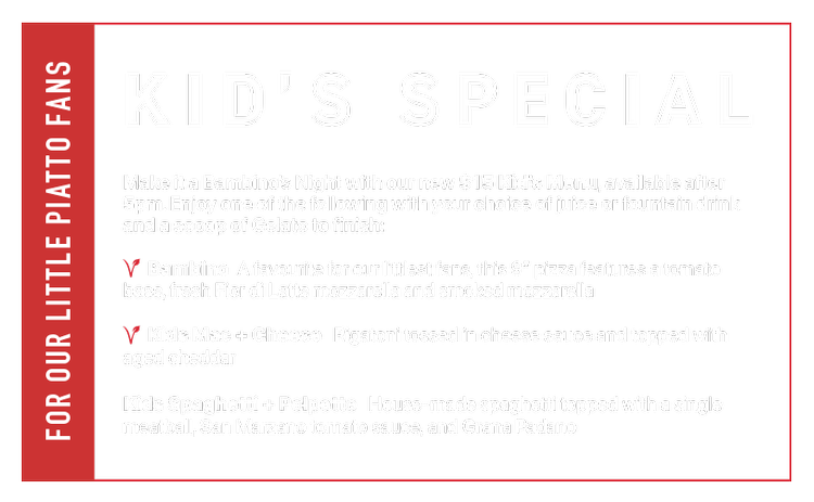 Our Menu — Piatto Pizzeria + Enoteca