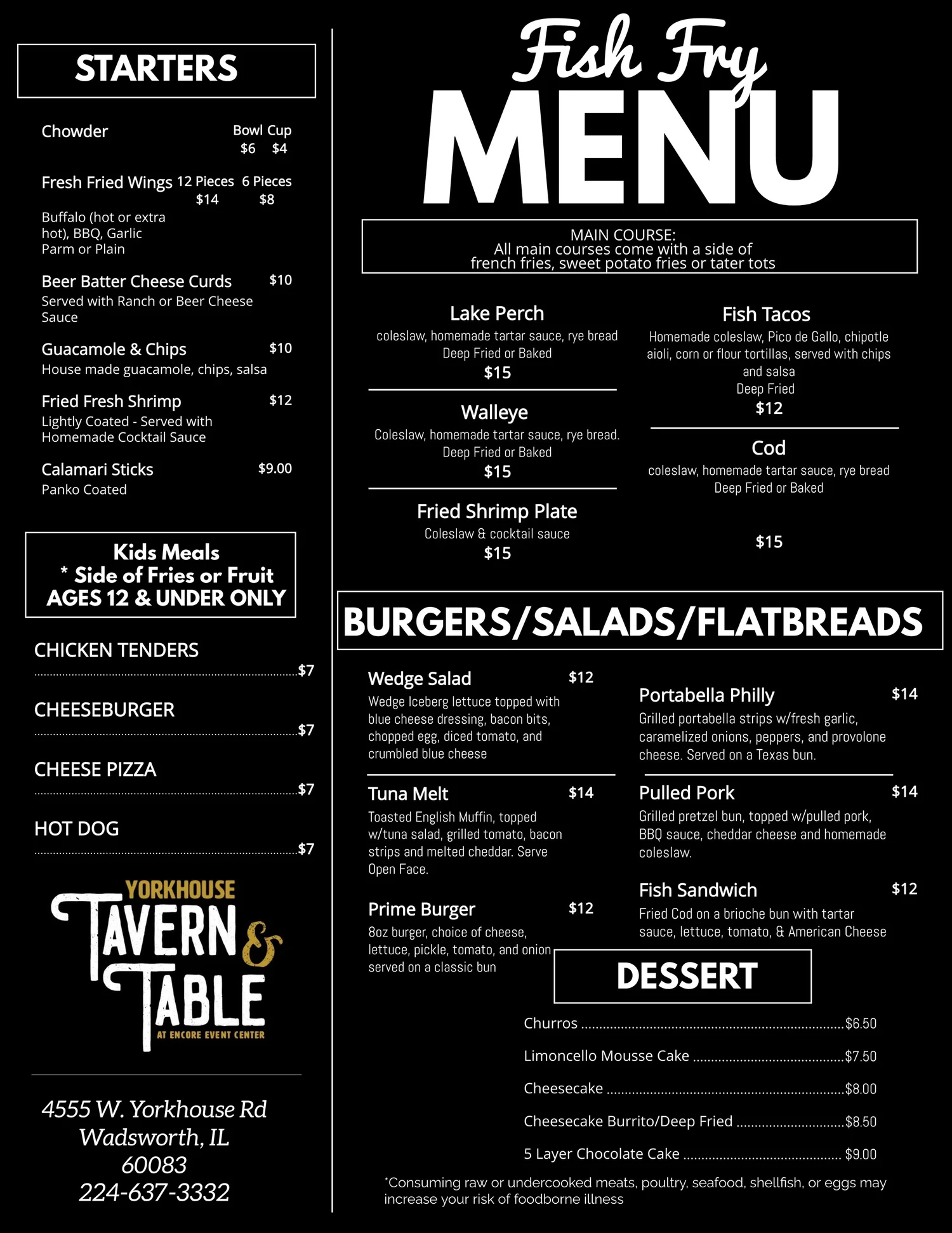 Menu — Tavern & Table