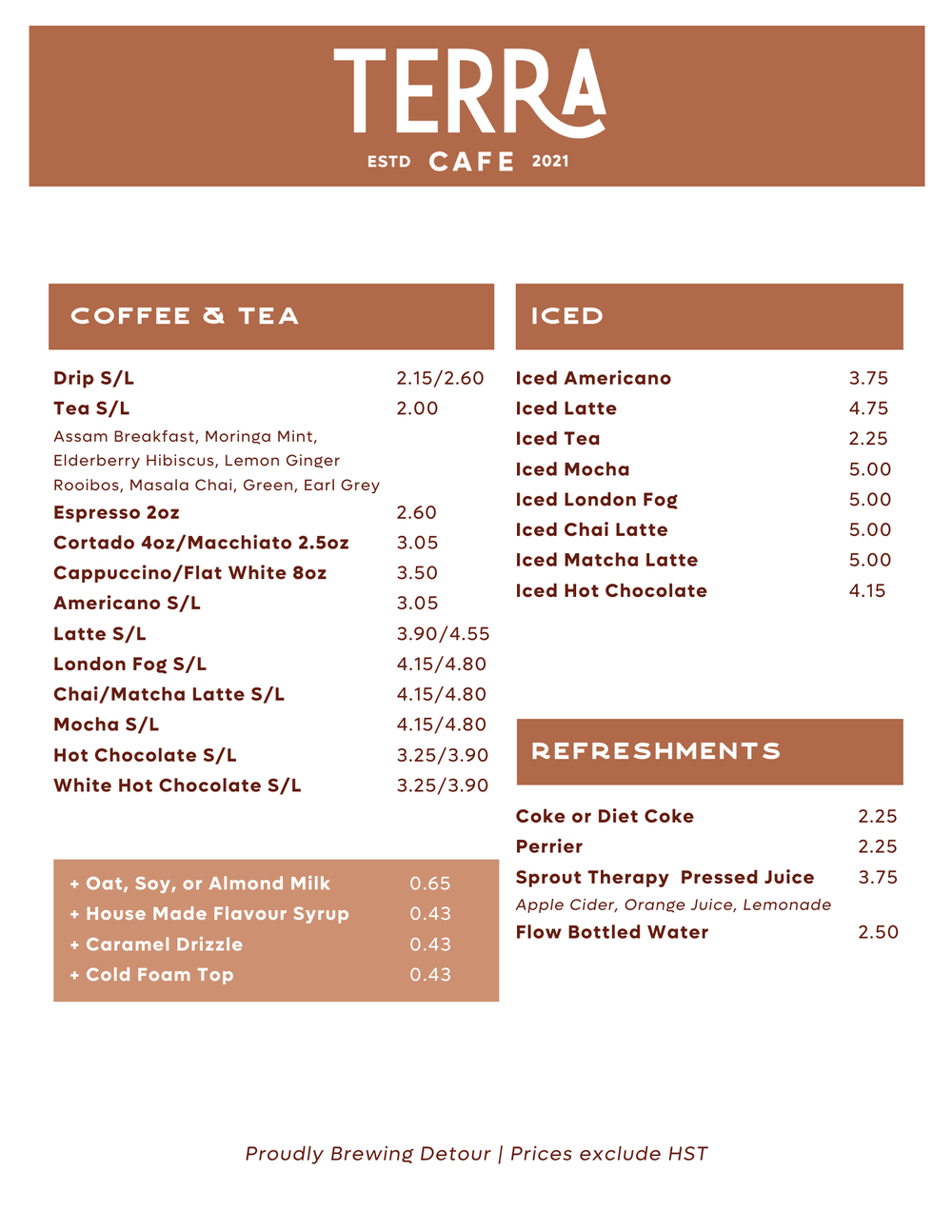 The Coffee Bar — Terra Cafe