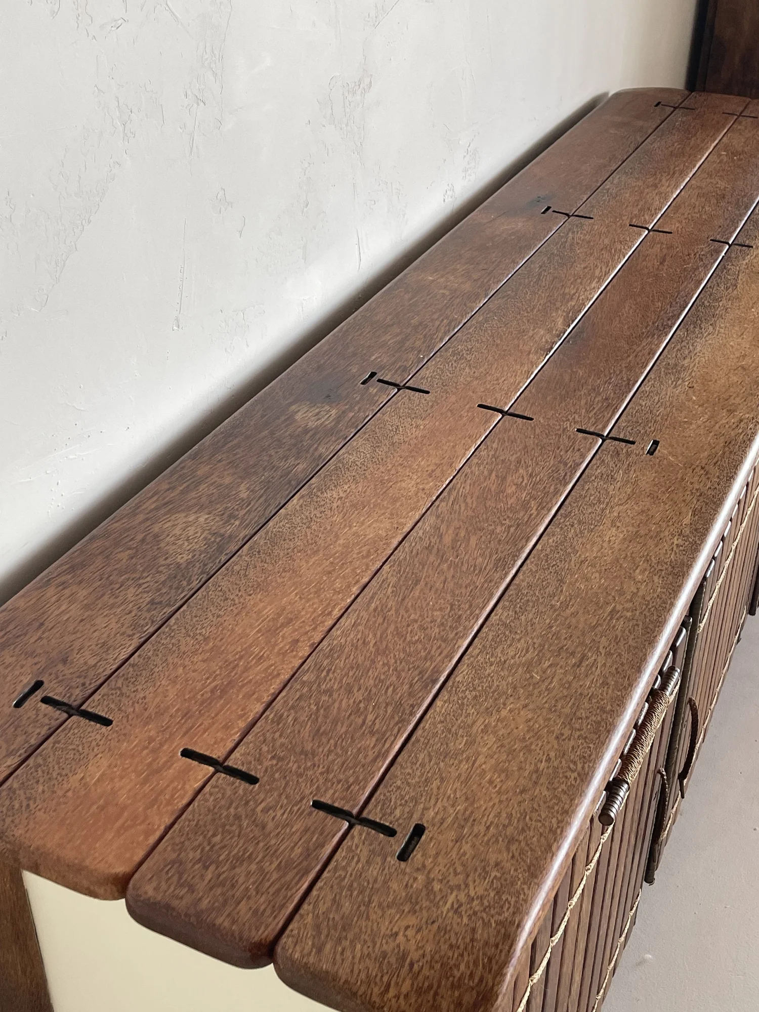 Floating Lacquer & Plaster Console — BADLANDS Vintage Furniture Store