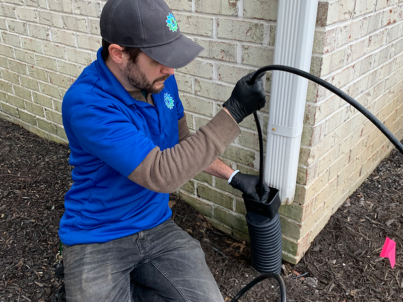 Buried Downspout Drain Cleaning — Done Gutter