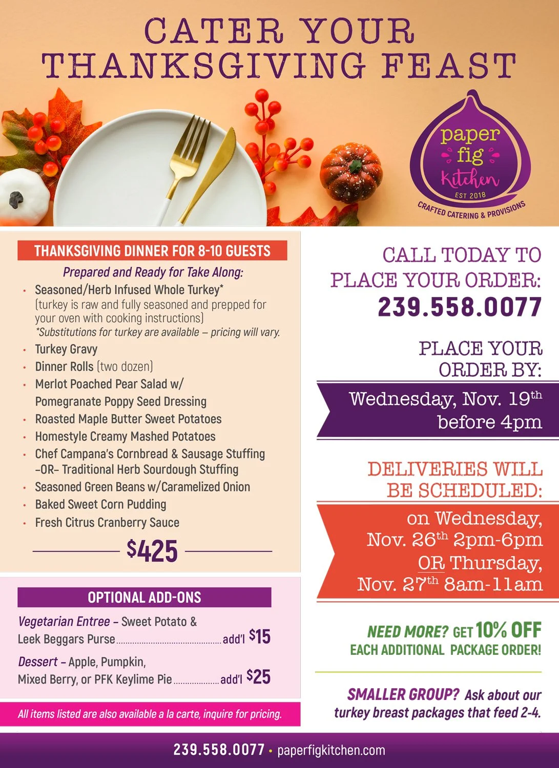 Thanksgiving Menu — Paper Fig Kitchen