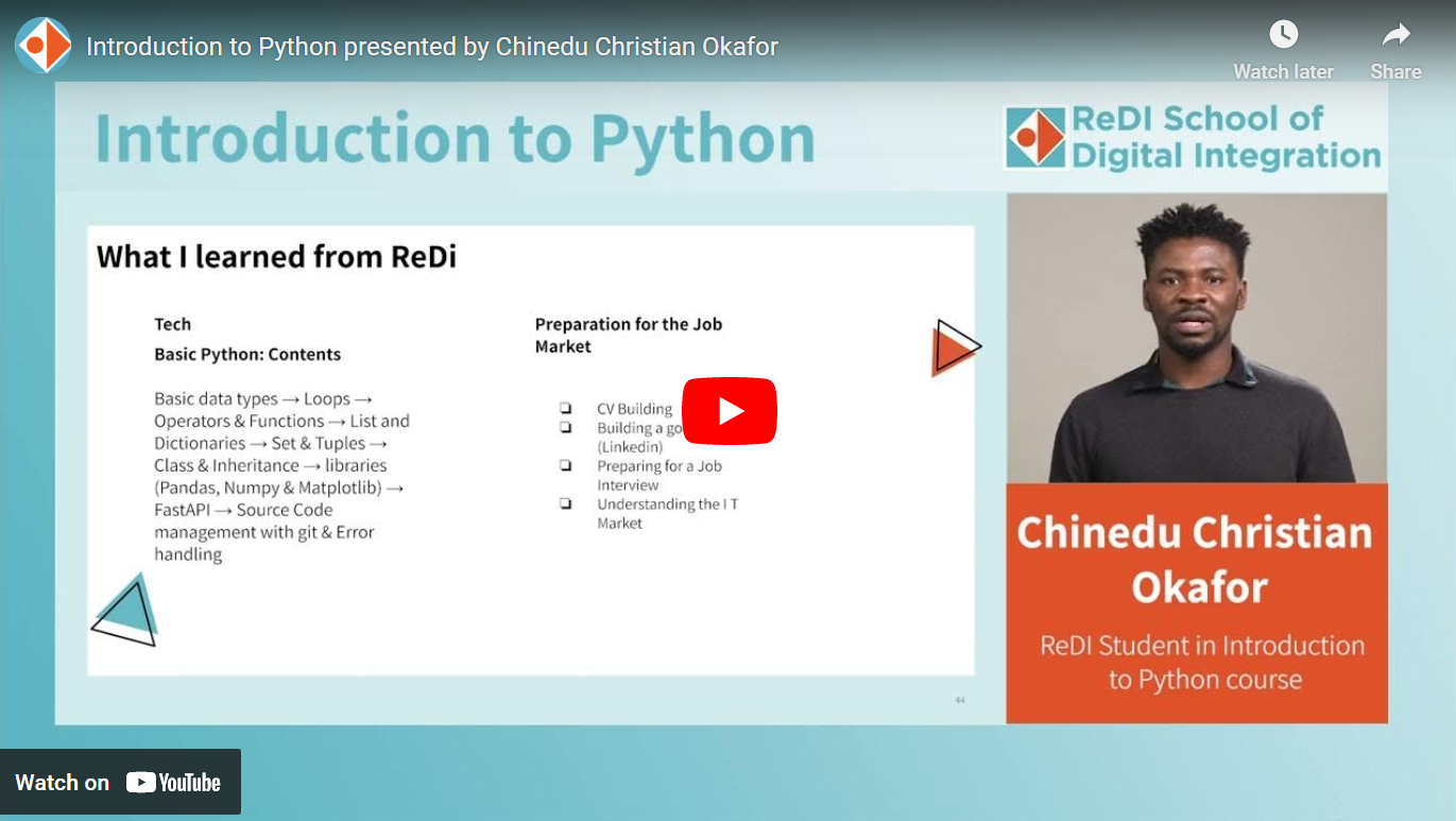 Introduction to Python | Data Analytics Courses | NRW — ReDI School
