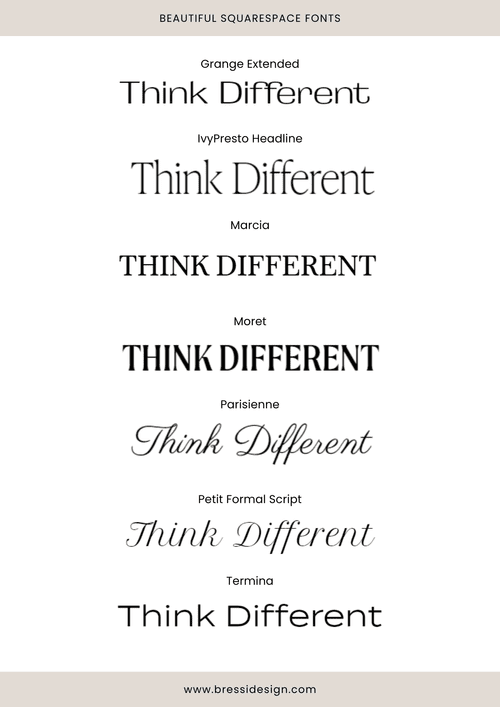 Beautiful Squarespace Fonts 2023 — Studio Bressi | Branding ...