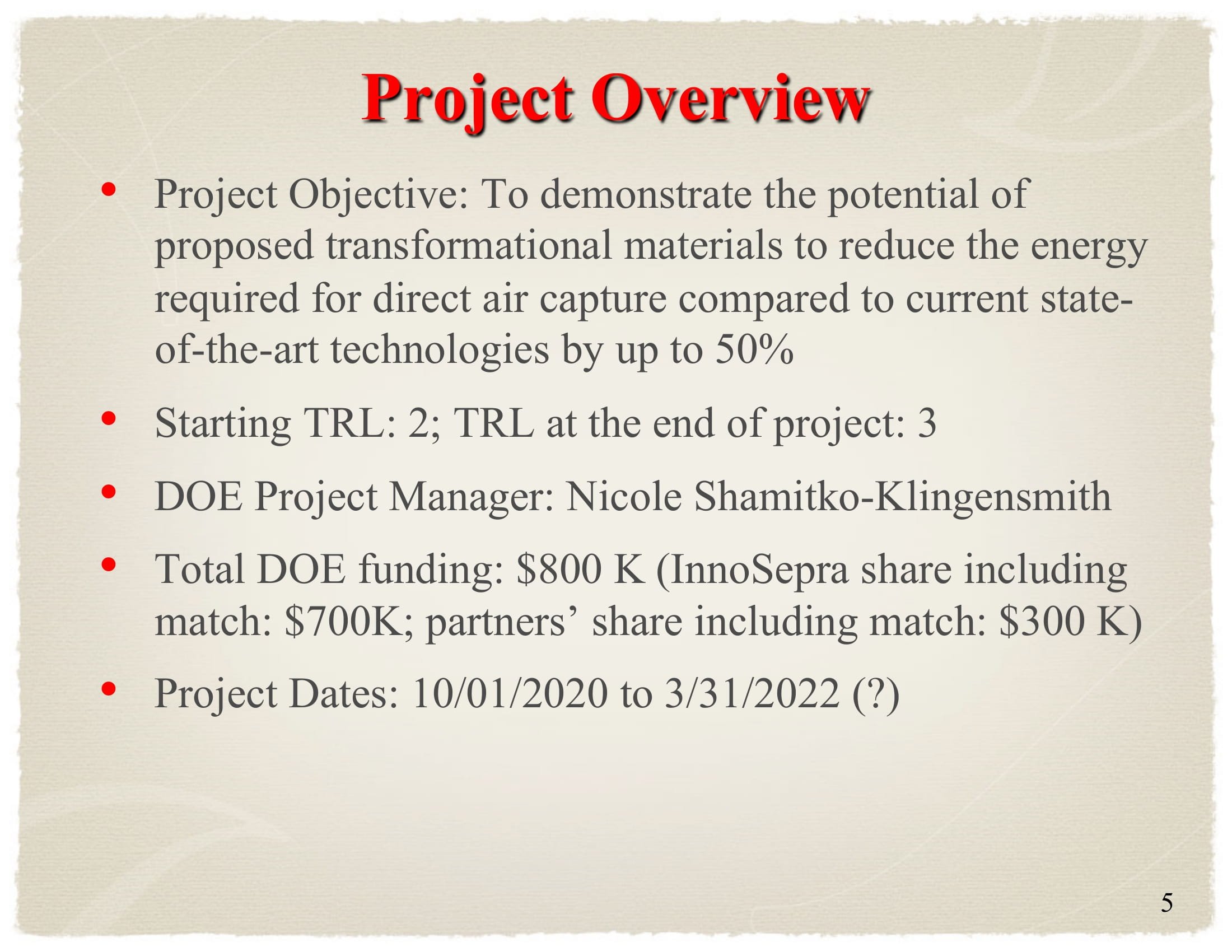 DAC - NETL Presentation — Innosepra