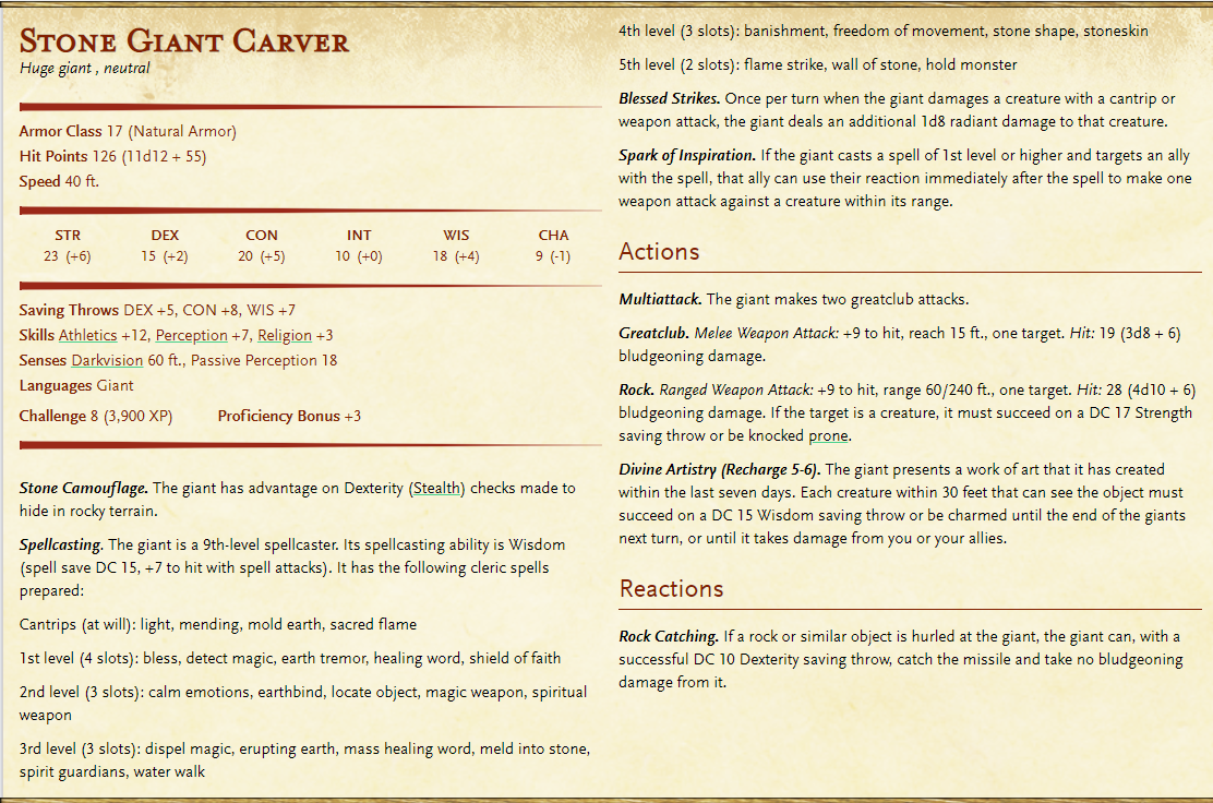 5 New Stone Giant Statblocks for DnD 5e — Empty Hexes: 5e Content for DMs